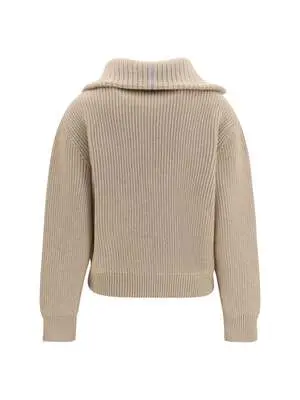Malo High-neck Zip Sweater - Cream