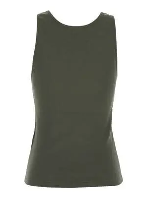 Saint Laurent Cotton Debardeur Broderie Jersey Top - Multicolor