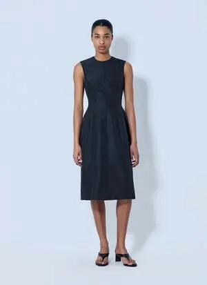 JIL SANDER Sleeveless Structured Midi Dress