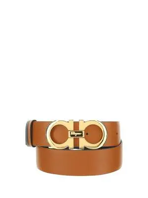 FERRAGAMO Gancini Reversible Belt - Brown