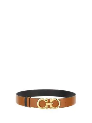 FERRAGAMO Gancini Belt - Brown