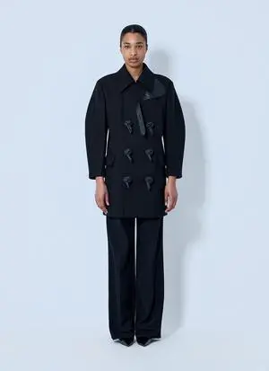 Bottega Veneta Double-breasted Coat With Knot Details - Black