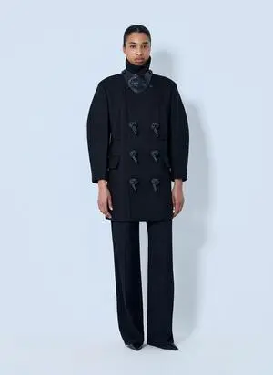 Bottega Veneta Double-breasted Wool Coat With Knot Details