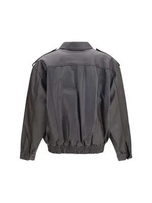 BLAZÉ MILANO Blazè Milano Charlie Ares Leather Bomber Jacket - Black
