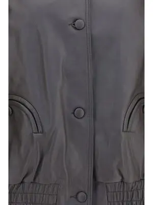BLAZÉ MILANO Charlie Ares Leather Bomber Jacket - Black