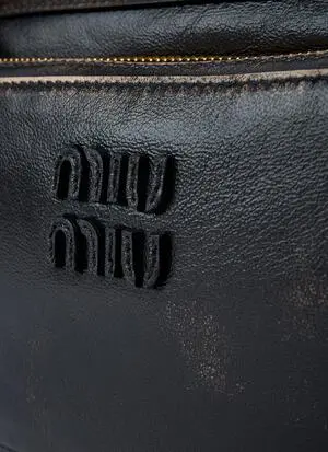 Miu Miu Pocket Leather Shoulder Bag - Brown