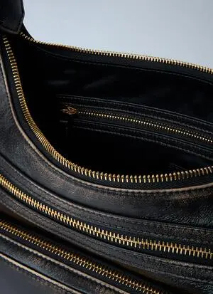 Miu Miu Pocket Leather Shoulder Bag - Brown