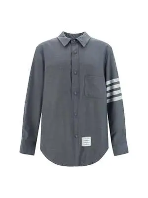 Thom Browne Wool And Cotton Blend Shirt - Gray