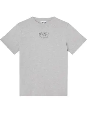 GANNI GANNI Logo Print T-Shirt Gray