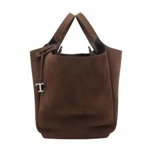 TOD'S Small Suede Bucket Bag - Brown