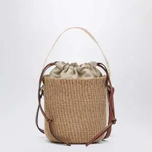 CHLOÉ Chloe Small Woody Raffia Bucket Bag Women
