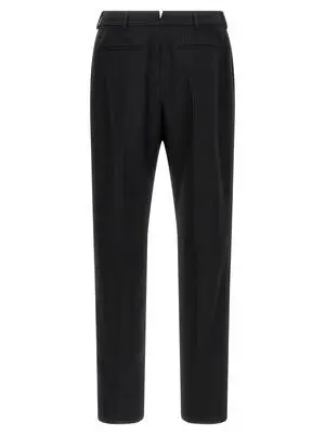 Saint Laurent Wool Pinstriped Tailored Trousers