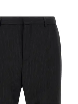 Saint Laurent Wool Pinstriped Tailored Trousers