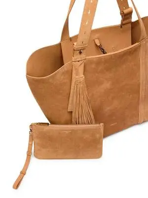 GOLDEN GOOSE 24/7 East West Suede Tote Bag - Brown