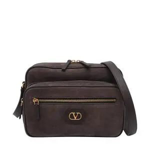 Valentino Garavani Antibes Suede Camera Bag - Brown