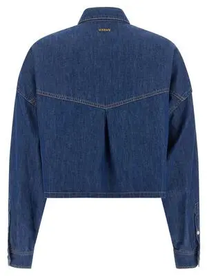 Versace Cropped Cotton Denim Shirt