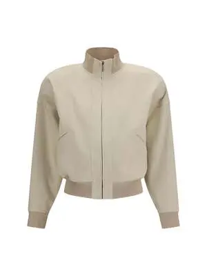 Gucci Zip Bomber Jacket In Silk Poplin
