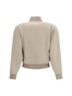 Gucci Silk Poplin Zip Bomber Jacket - Cream