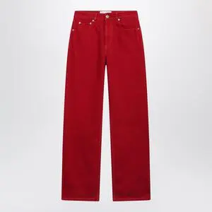 AMI Paris Ruby Cotton Twill Jeans - Red