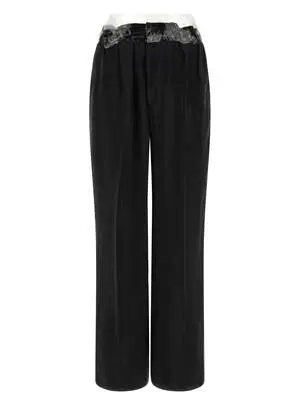 MAISON MARGIELA Taped Fluid Cupro Trousers - Black