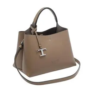 TOD'S Medium Leather T Timeless Handbag - Cream
