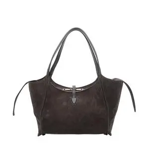 TOD'S Small Suede T Timeless Shopping Bag - Brown