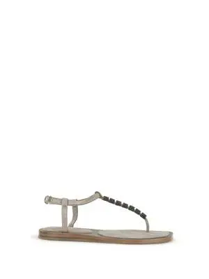 Brunello Cucinelli Embellished Sandals - Cream