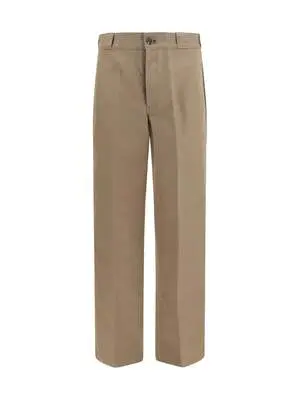 Prada Technical Wide-leg Pants In Canvas - Brown