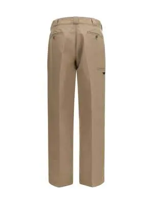 Prada Technical Wide-leg Pants In Canvas - Brown
