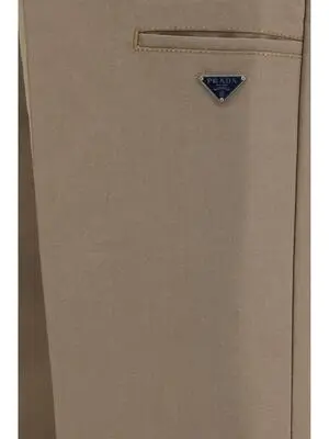 Prada Technical Wide-leg Pants In Canvas - Brown