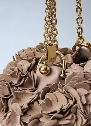 Chloé Floral Appliqué Chain Bag - Cream