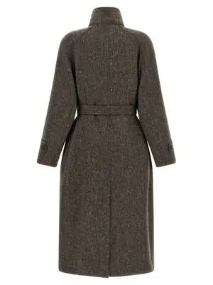 Brunello Cucinelli Sparkling Chevron Coat - Brown