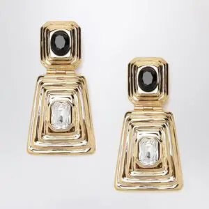 Alessandra Rich Gold-tone Clip-on Earrings With Crystals - Silver