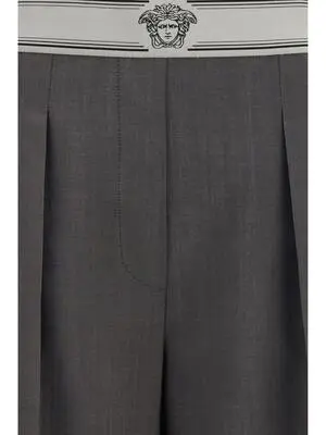 Versace Wool And Mohair Pants - Gray