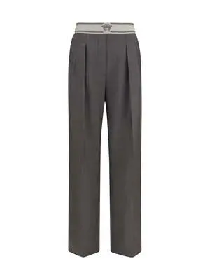 Versace Wool And Mohair Pants - Gray