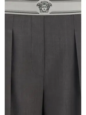 Versace Wool And Mohair Pants - Gray