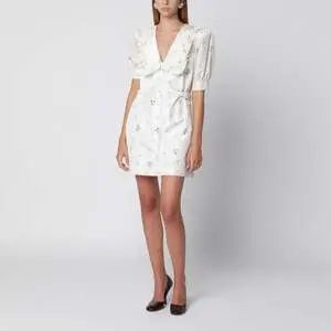 Alessandra Rich Floral-print Silk Mini Dress - White