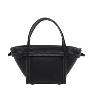 TOD'S Mini T Signature Leather Shopping Bag - Black