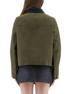 A.p.c. Becca Cropped Cotton Jacket - Green