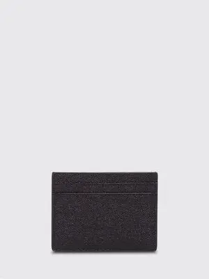 Saint Laurent Calfskin Leather Card Holder With Embossed Logo - Black