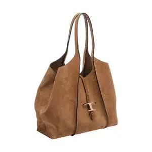 TOD'S Medium Suede T Timeless Shopping Bag