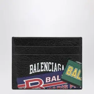 Balenciaga Leather Cash Card Holder - Black