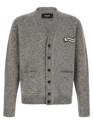 Dsquared2 Basic Wool Blend Cardigan - Gray