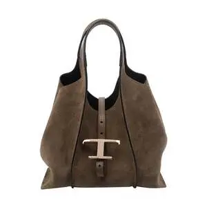 TOD'S Mini Suede T Timeless Shopping Bag - Brown