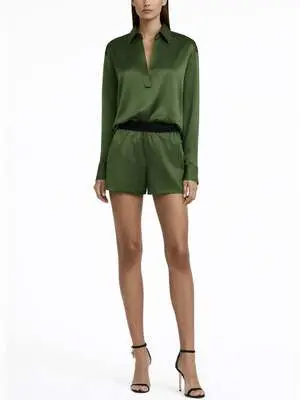 TOM FORD Silk Pajama Shorts - Green
