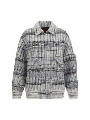 Missoni Oversized Check Wool-blend Bomber Jacket - Multicolor