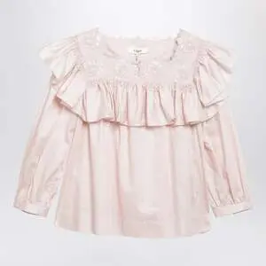 Chloé Cotton Ruffle Blouse - Pink