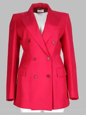 P.a.r.o.s.h Blazer Doppiopetto In Viscosa E Lino - Red