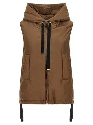 Max Mara Padded Technical Canvas Vest - Brown