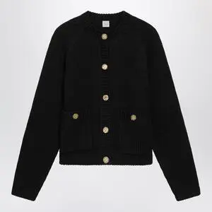 TOTEME Organic Cotton Cardigan - Black